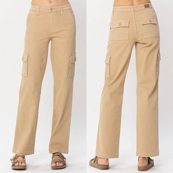 Judy Blue | Jeans | Nwt Judy Blue Sophie Mid Rise Khaki Cargo Jeans ...
